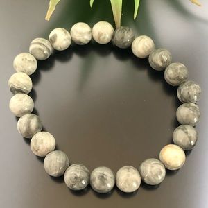 Jewelry | Map Stone 8mm Natural Stone Beads Stretchable Bracelet | Poshmark